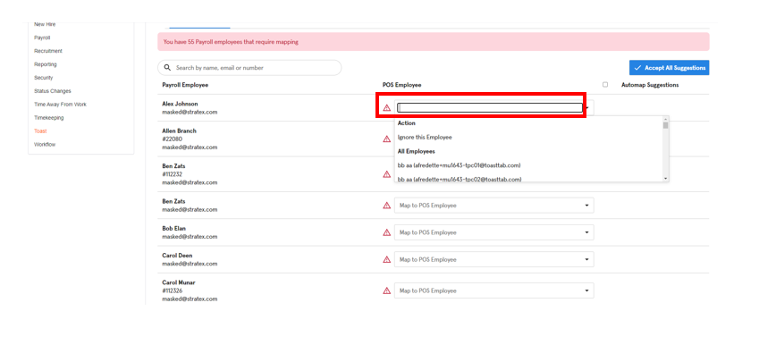 Toast Payroll: How to Use the Employee Mapping Tool