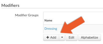 Modifier Groups and Modifier Options