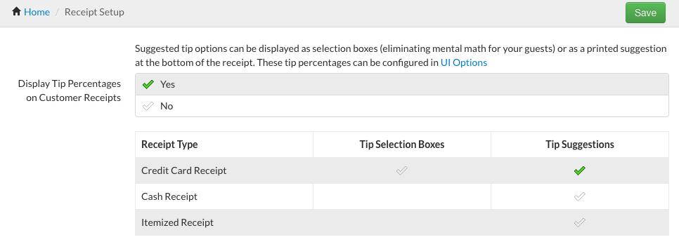 Receipts: Display Suggested Tip Amounts