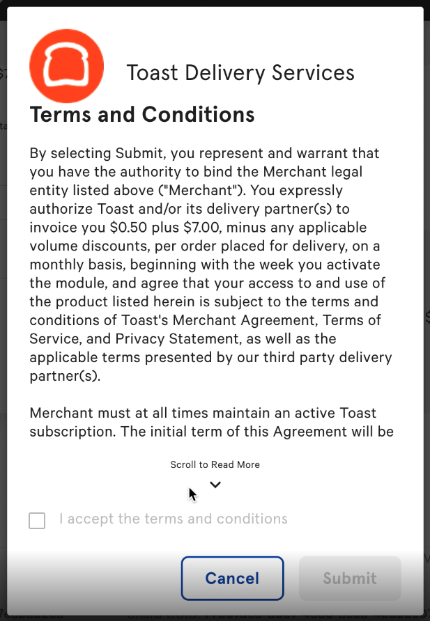 Getting Started: Toast Delivery Services Signup & Setup