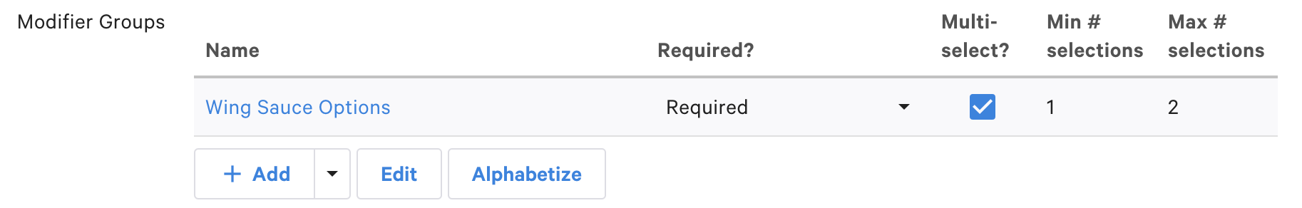 Setting Up Limited and Free Modifiers for an Item