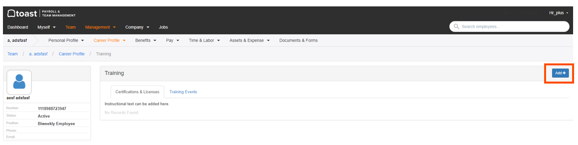 Toast Payroll: How to set up Certifications and Licenses