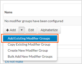 Adding/Copying Menu Items and Modifiers