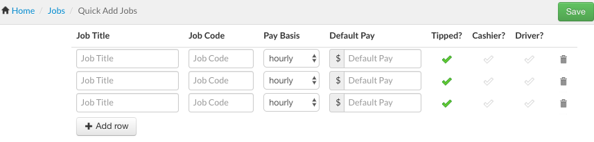 Creating and Editing Job Roles