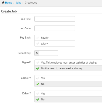 Creating and Editing Job Roles