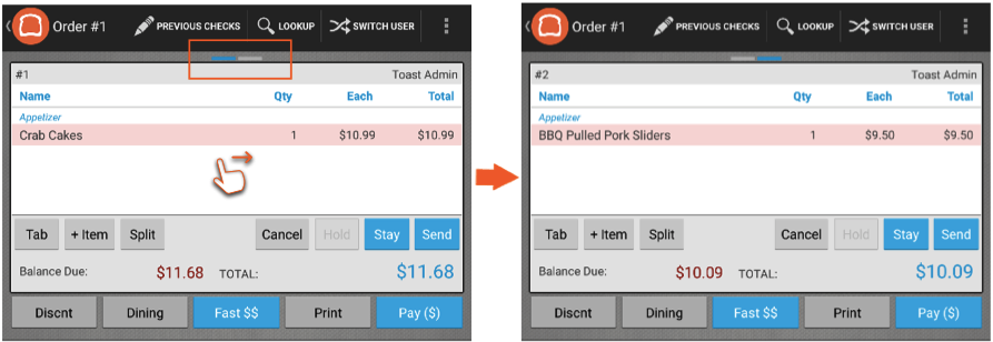 Splitting Checks by Item
