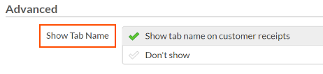 Starting a Tab