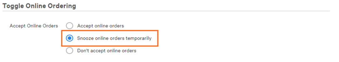 Managing Online Order Volume (Throttling Orders)