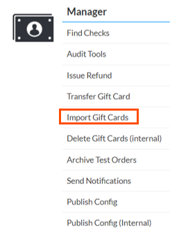 Importing Gift Cards
