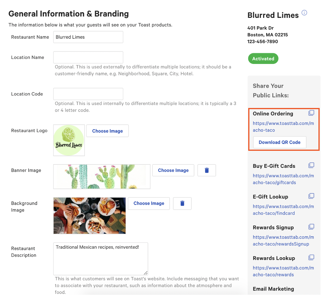 Customizing Your Online Ordering Site