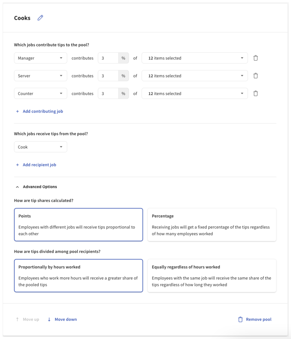 Tips Receipt and Tip Policy Preview