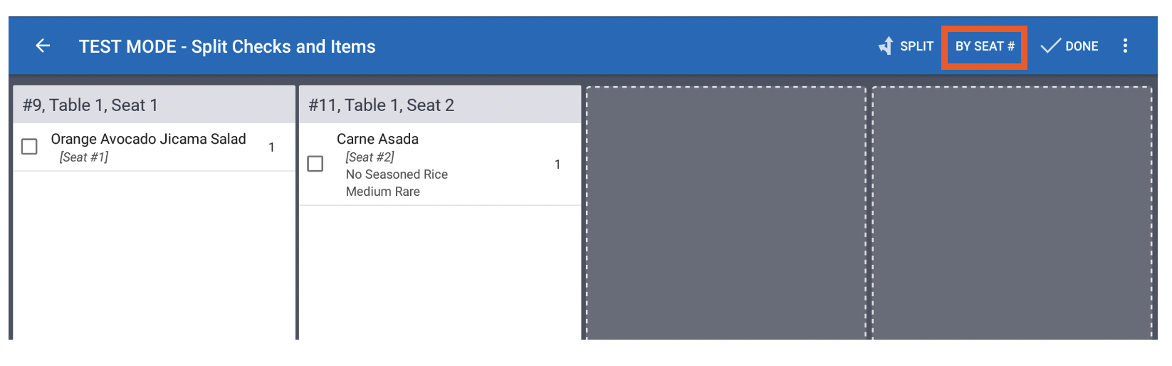 Splitting Checks by Item