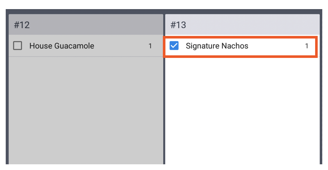 Splitting Checks by Item