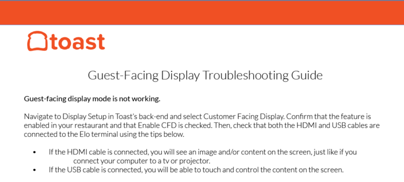 Guest-Facing Display Troubleshooting Guide