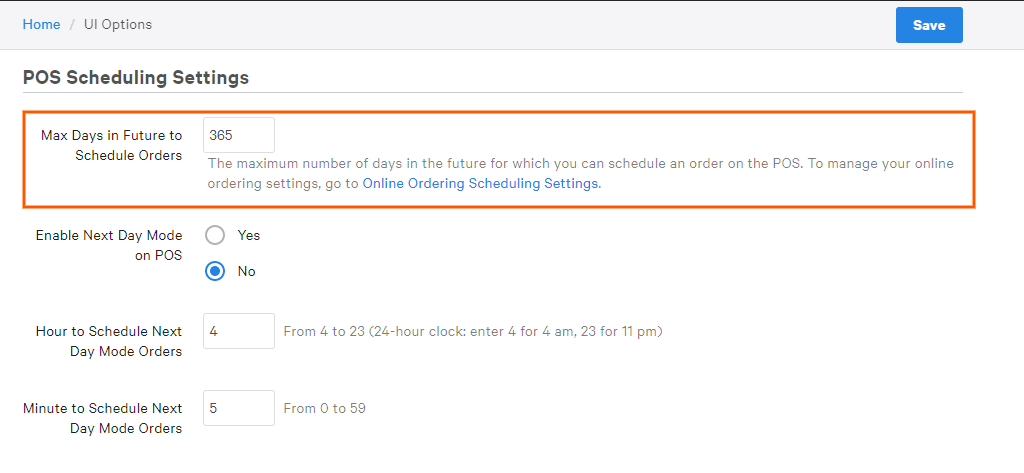 Scheduling Future Orders
