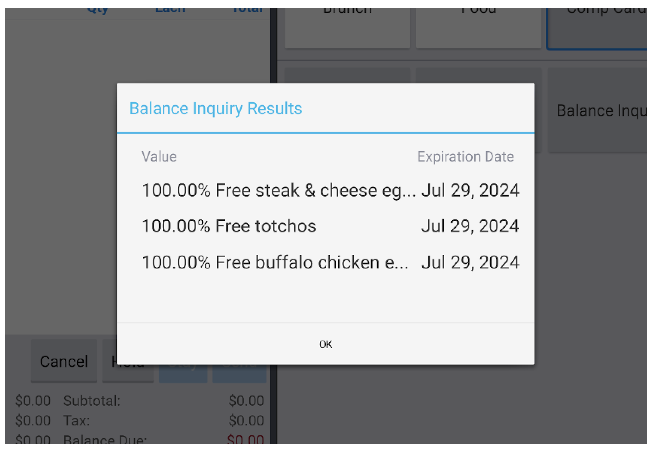 Using the Toast Comp Card Integration