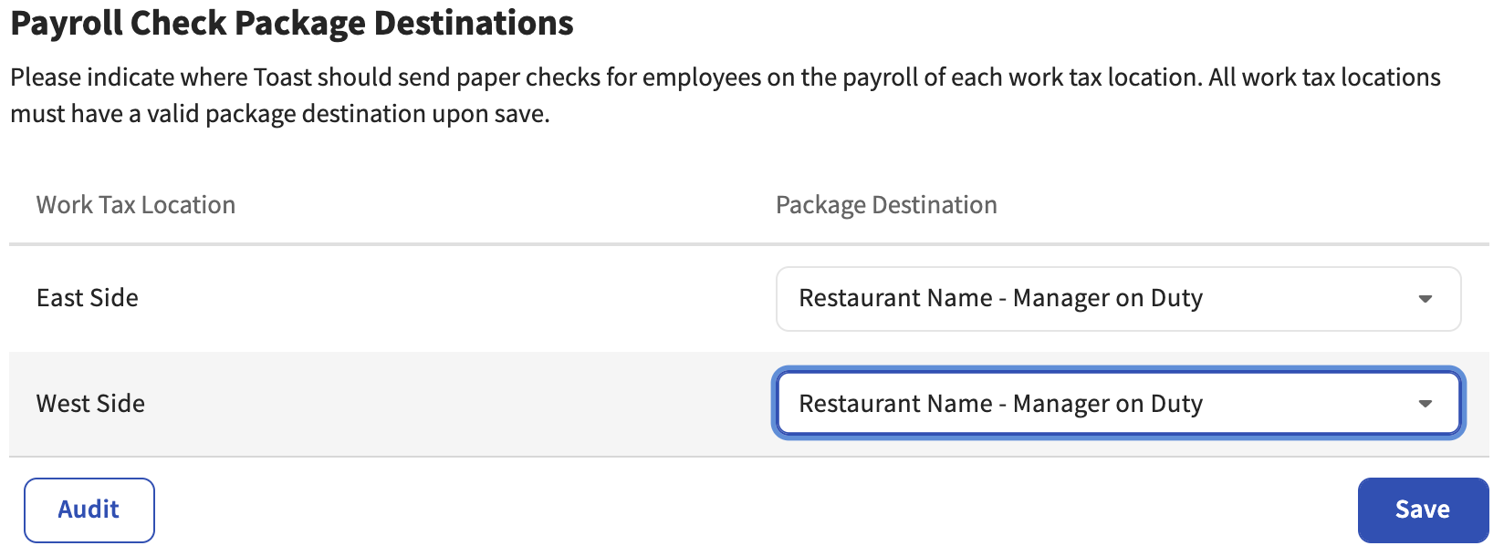 Toast Payroll: Paycheck Delivery Options