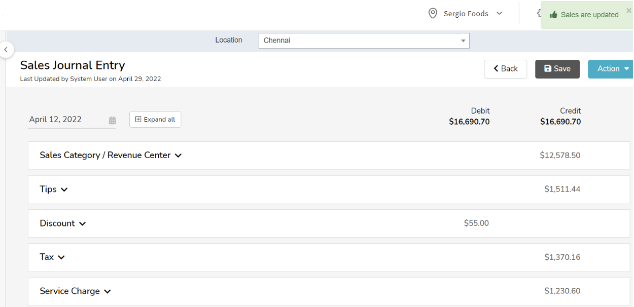 xtraCHEF: Sales Journal Sync to Intacct