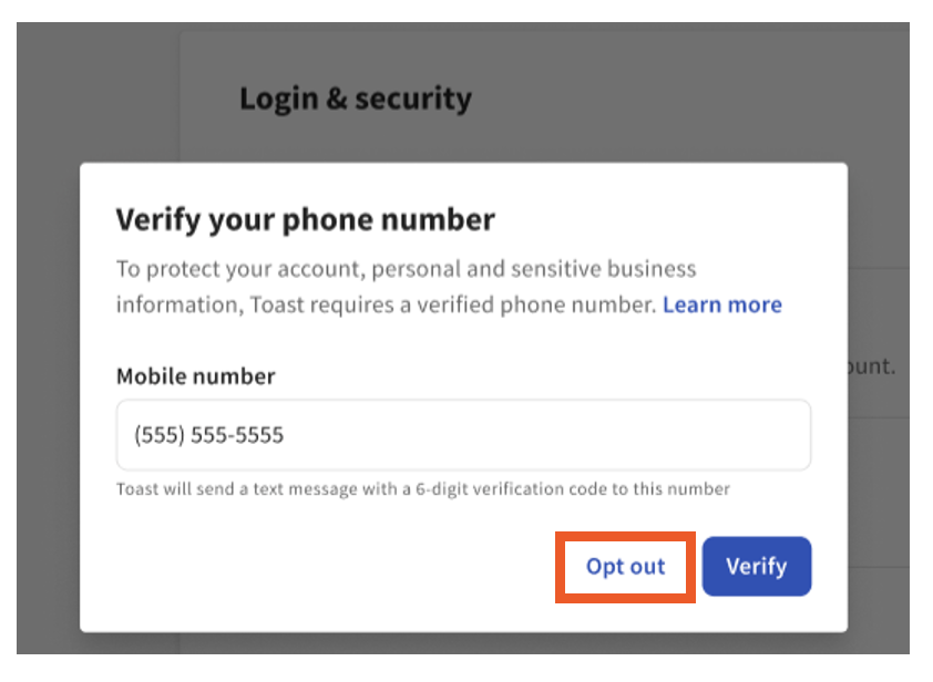 Setting Up One Time Password Verification