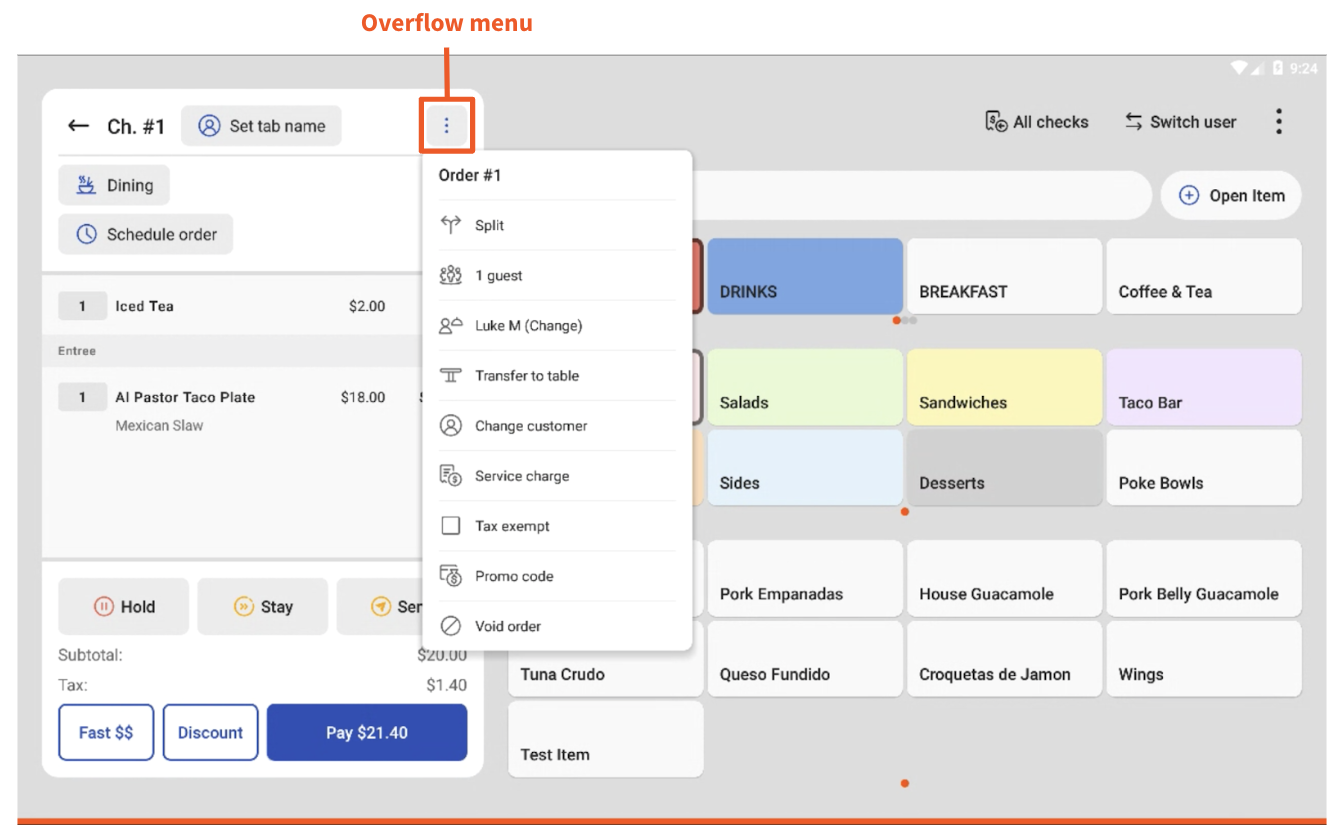 New POS Experience Ordering Screens
