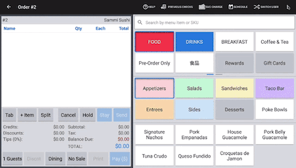 New POS Experience Ordering Screens