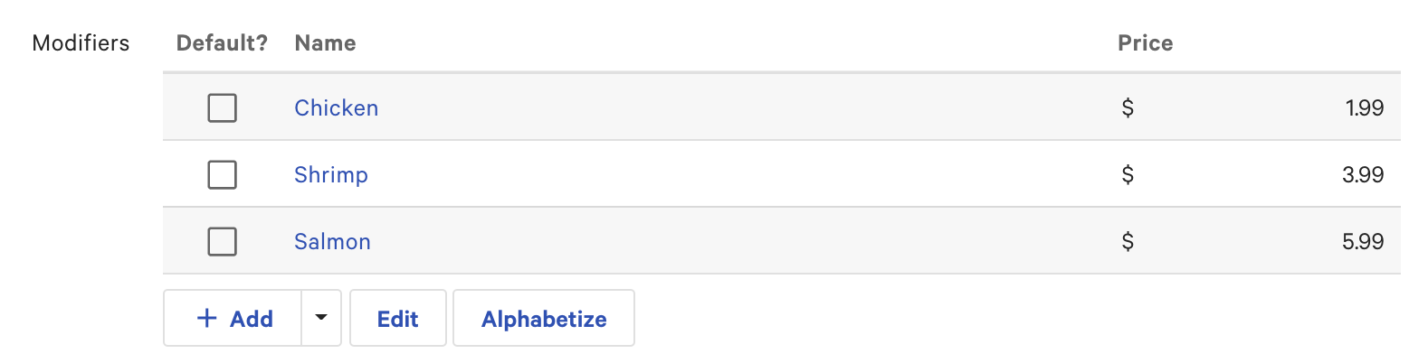 Modifier Pricing Strategies