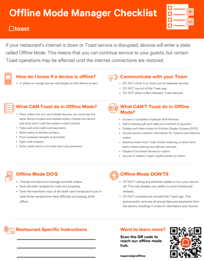 Offline Mode: Manager Training