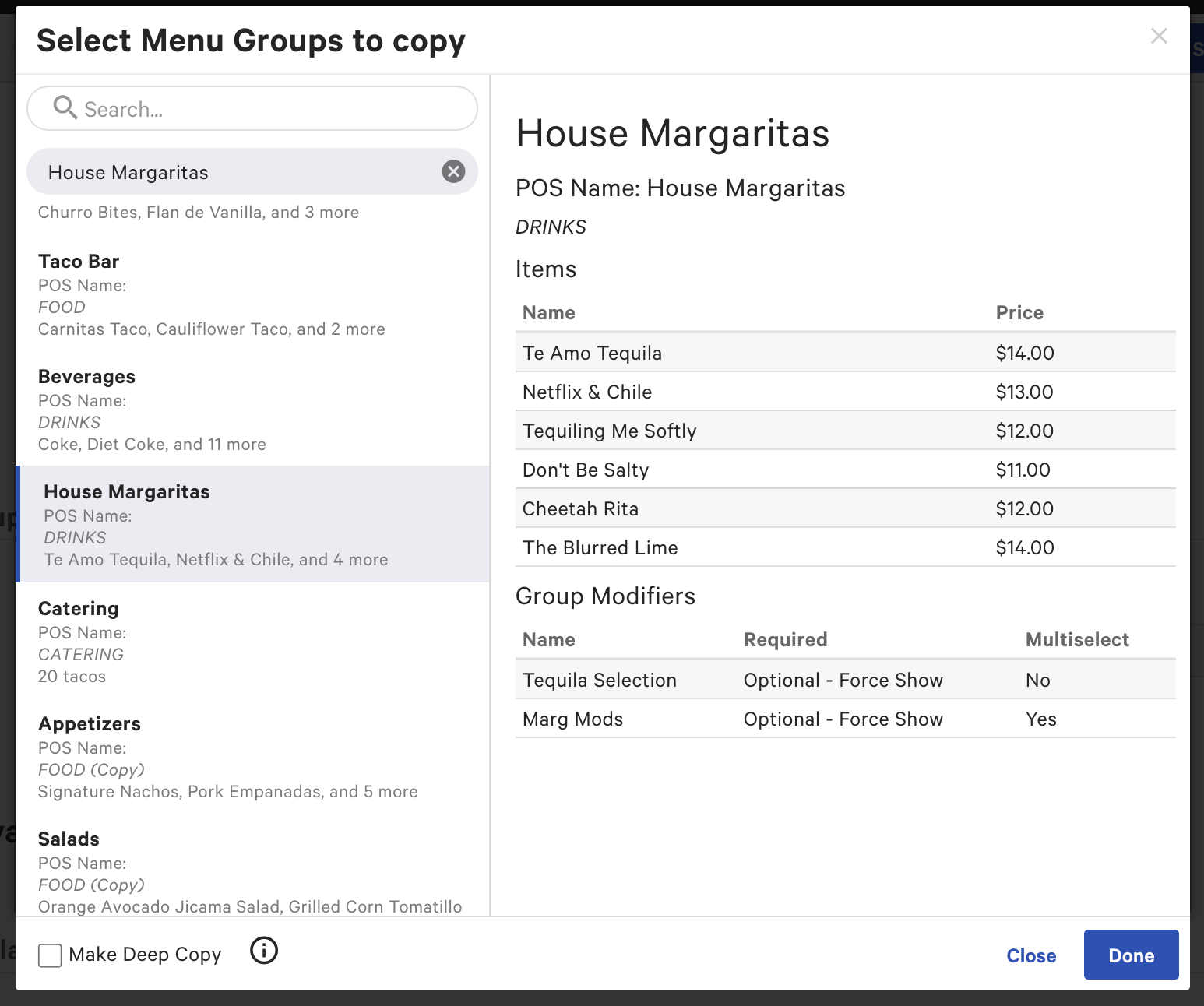 Building Happy Hour Menus with Menu Specific Pricing