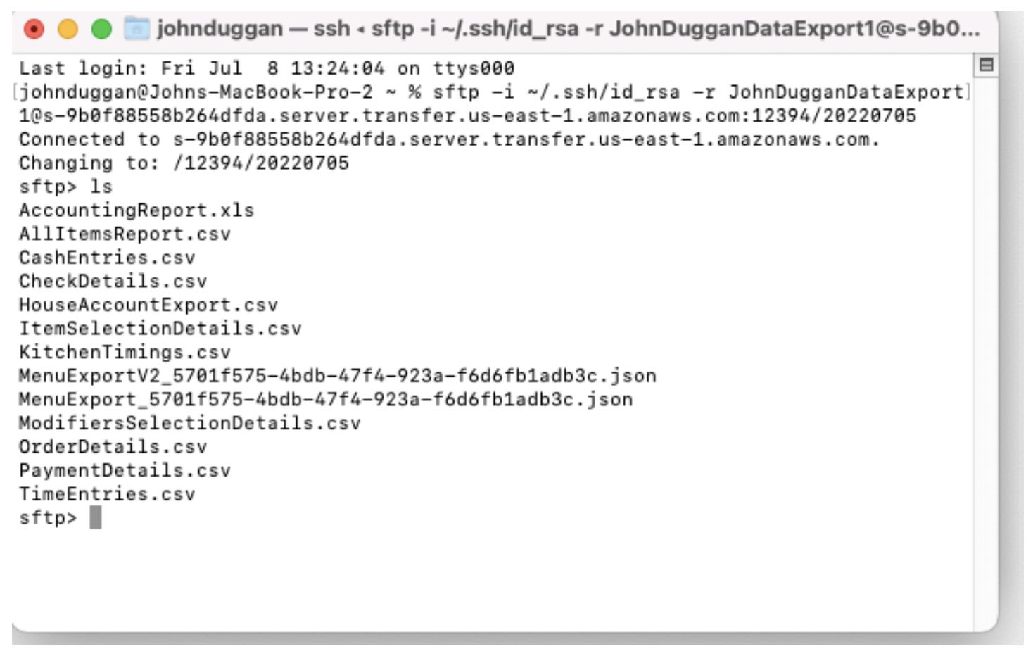 Using Toast Data Exports
