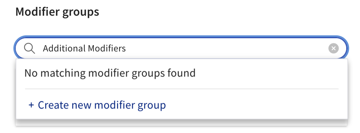 Adding Modifier Groups and Modifiers in the Menu Builder