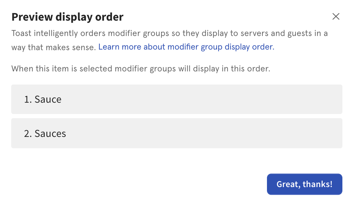 Adding Modifier Groups And Modifiers In The Menu Builder