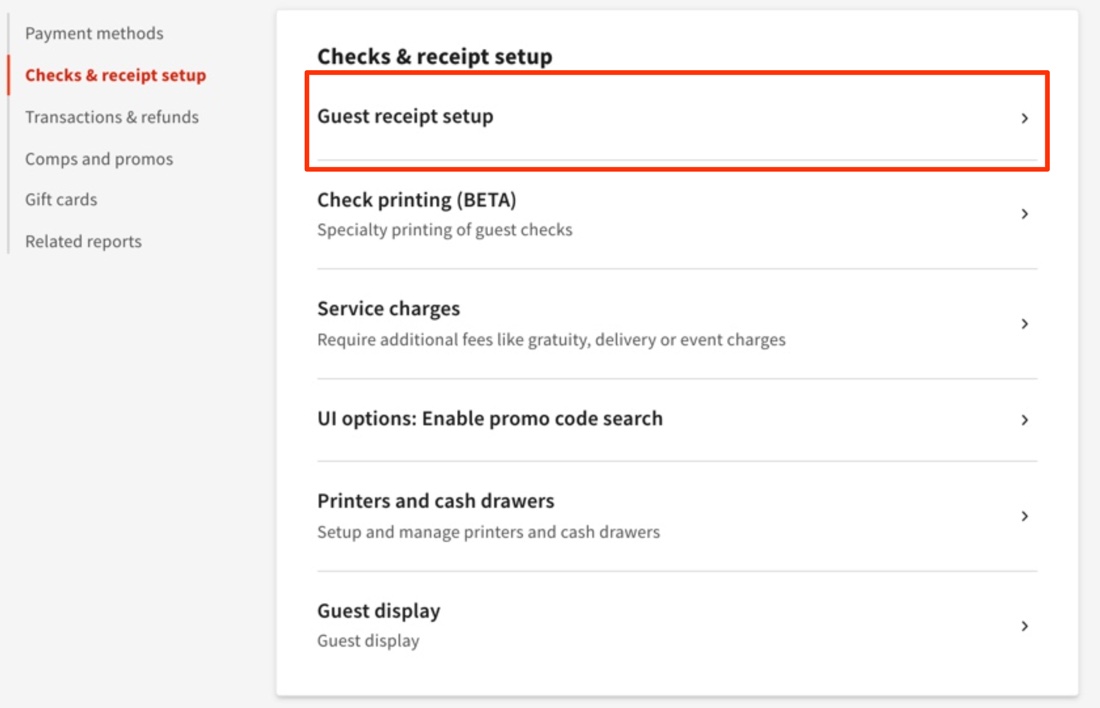 Basic Receipt Configuration