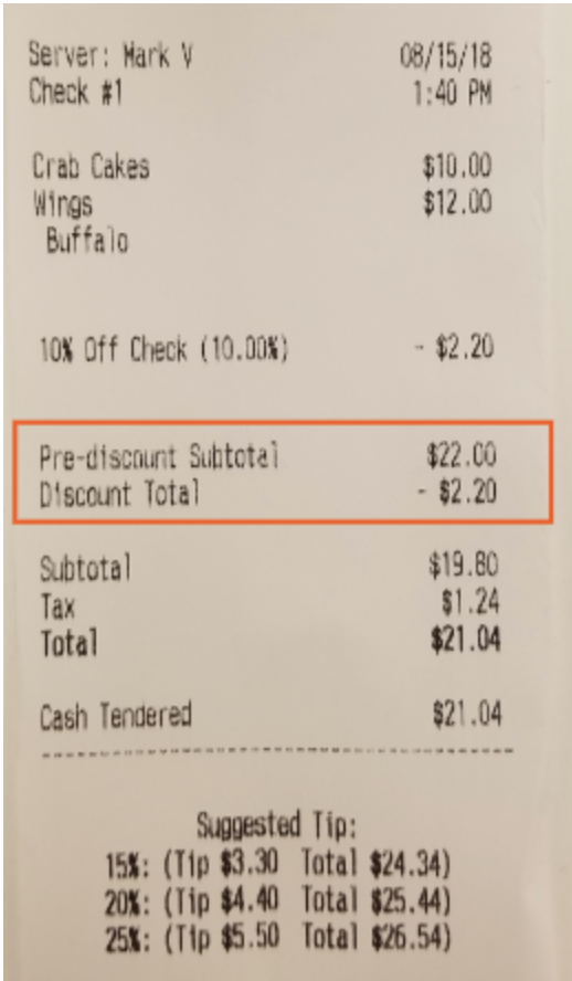 Receipts: Display Suggested Tip Amounts