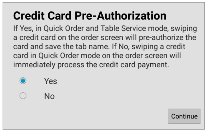 Card Pre-Authorization Configuration & Device Setup
