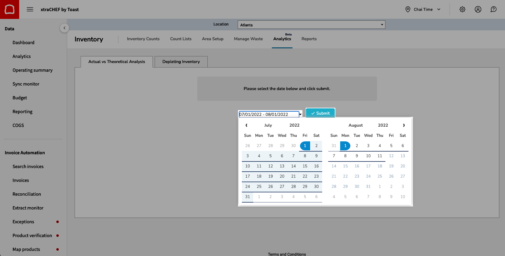 xtraCHEF: Inventory Analytics