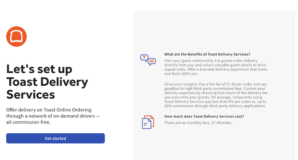 Getting Started: Toast Delivery Services Signup & Setup