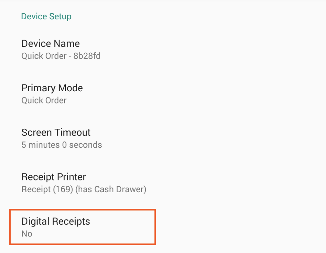 Setting Up Digital Receipts
