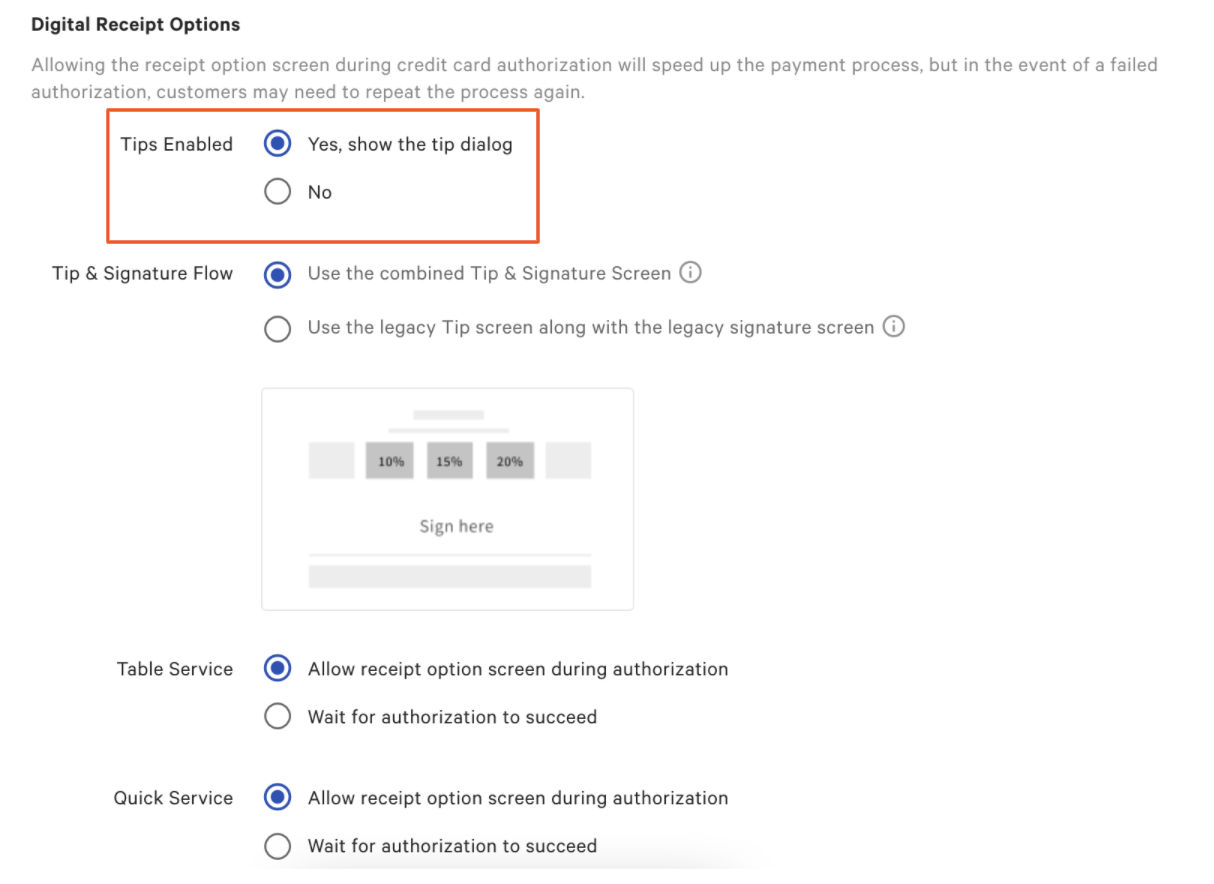 Setting Up Digital Receipts