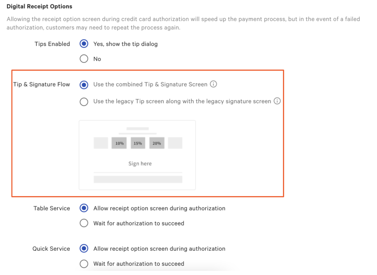 Setting Up Digital Receipts