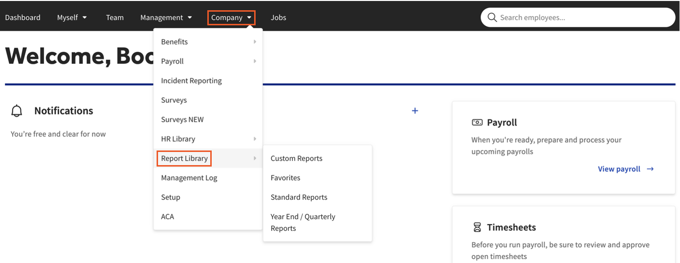 Toast Payroll: Report Library