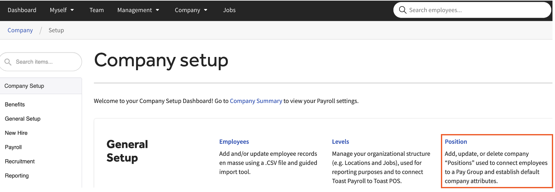 Toast Payroll: Creating a New Position