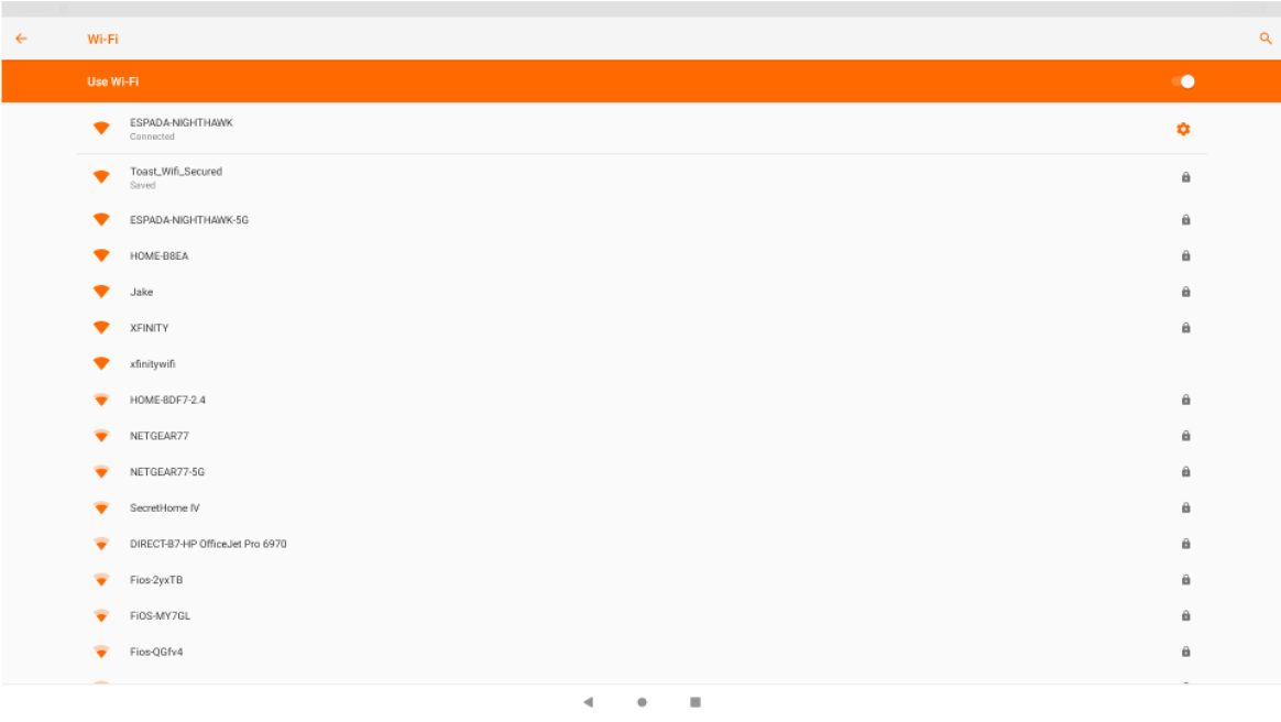 Forgetting a Network on a Toast Device