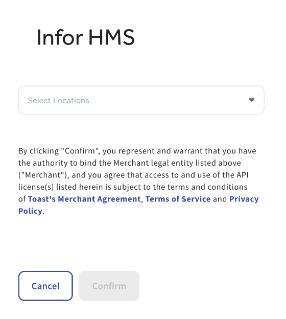 Using Infor Hospitality Management Solution with Toast