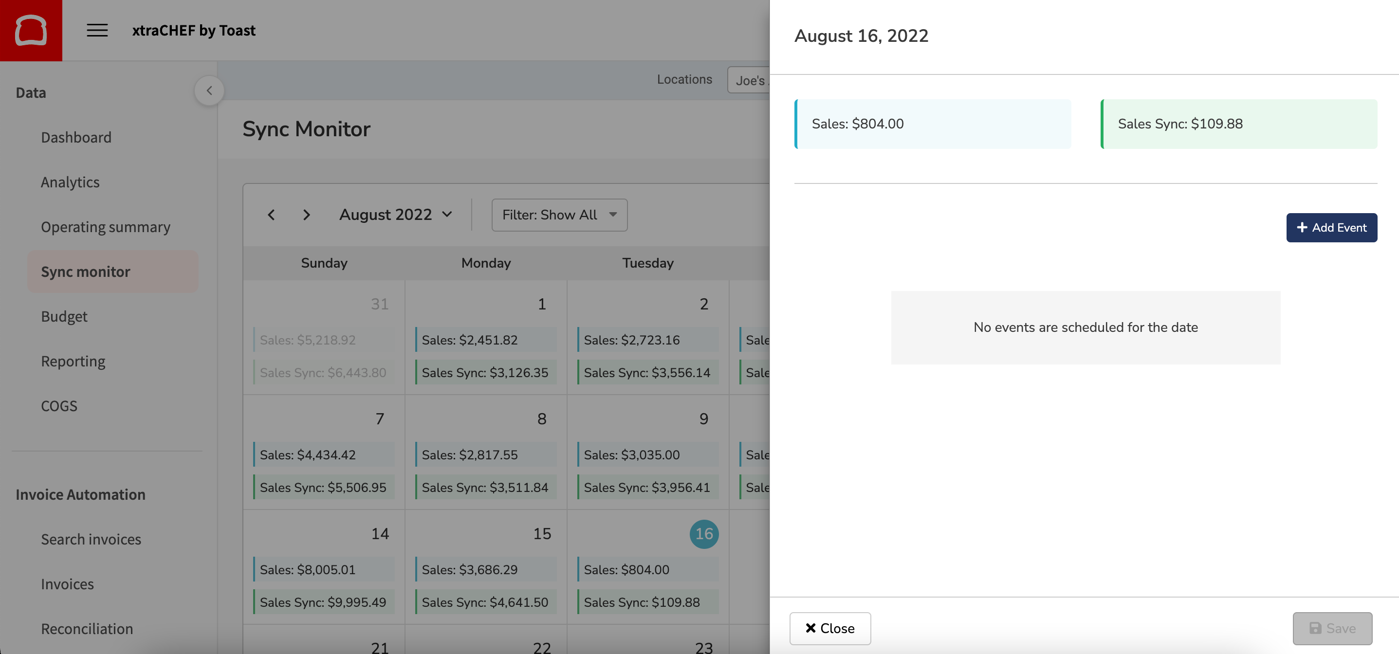 xtraCHEF: Sync Monitor
