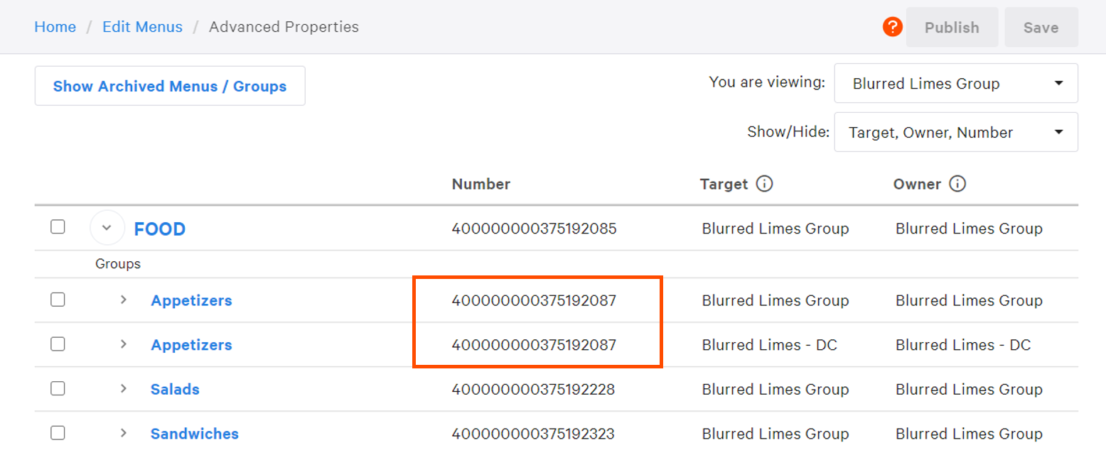 Copying Menus to Other Locations Using Multi-Location Management