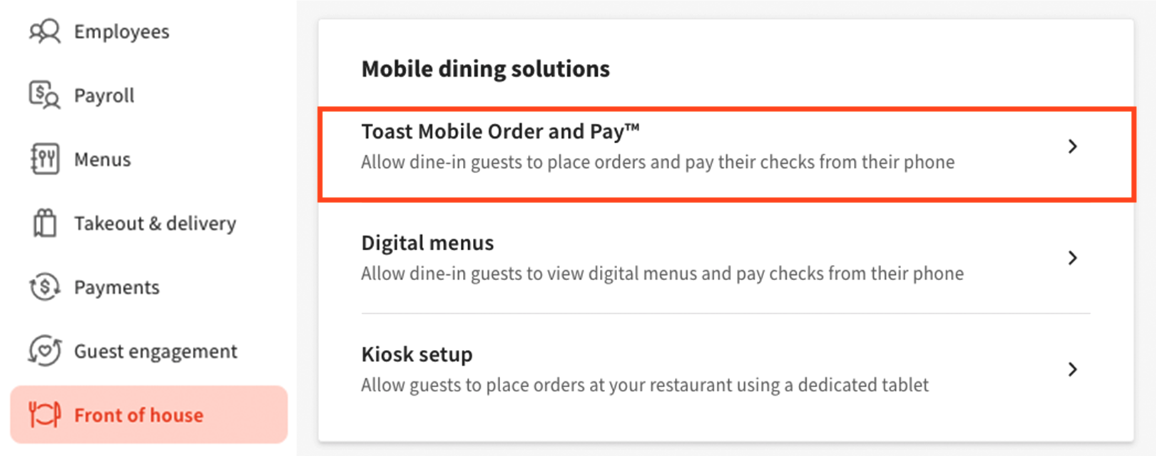 Toast Mobile Order and Pay™️ Restaurant Rollout Plan