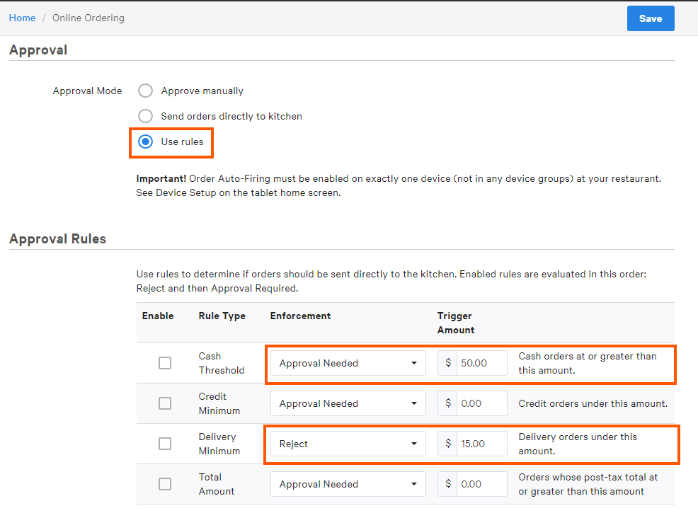 Configuring Delivery Fees Using Your Own Drivers