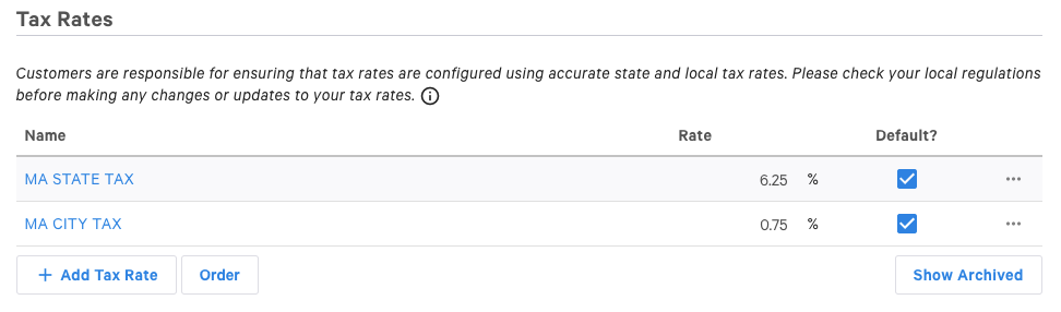 Setting Up Tax Rates and Adjusting Tax Options