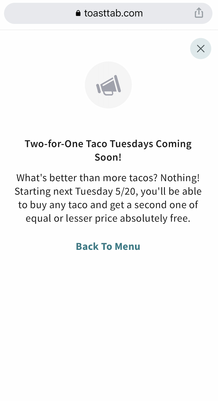 Promoting Online Order Deals with a Spotlight Feature