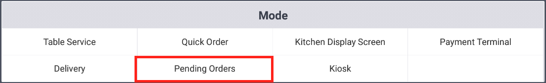 Pending Orders Mode